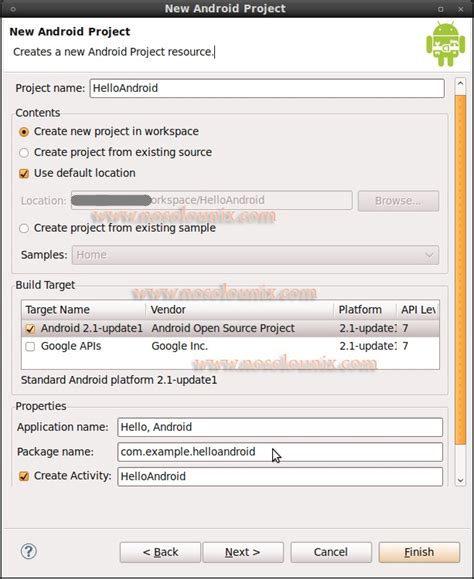 crear un proyecto android en eclipse no solo unix gnu linux