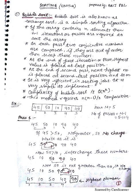 Sorting Btech Studocu
