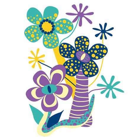 Group Fantasy Flower Cartoon Fairy Plant Vector Unusual Fungi With Dotted Petals Eye And