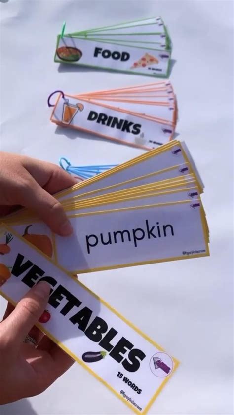 Food Vocabulary Cards For Key Rings Mypurpleclassroom Artofit