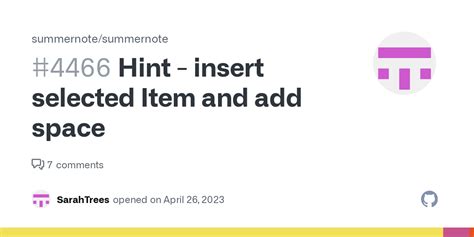 Hint Insert Selected Item And Add Space · Issue 4466 · Summernote