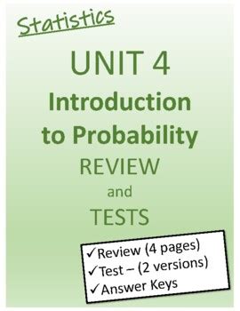 Statistics Unit Introduction To Probability REVIEW AND TESTS