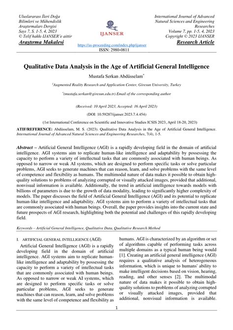 PDF Qualitative Data Analysis In The Age Of Artificial General Intelligence
