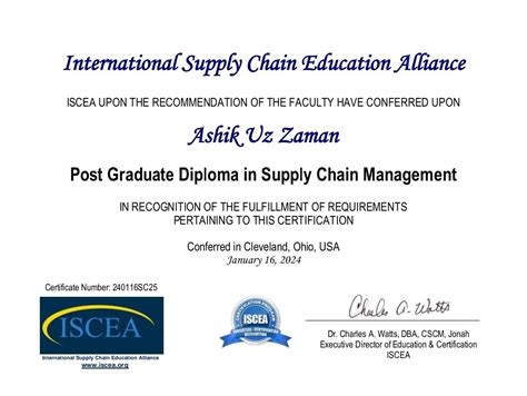 ashik uz zaman pgdscm on linkedin iscea