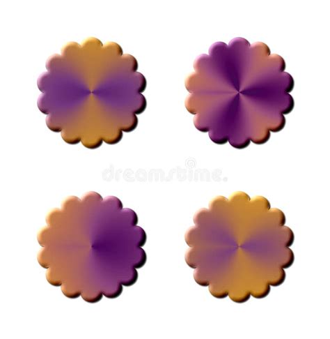 Artistic Circular Buttons With Yellow And Blue Radial Patterns Stock Illustration Illustration