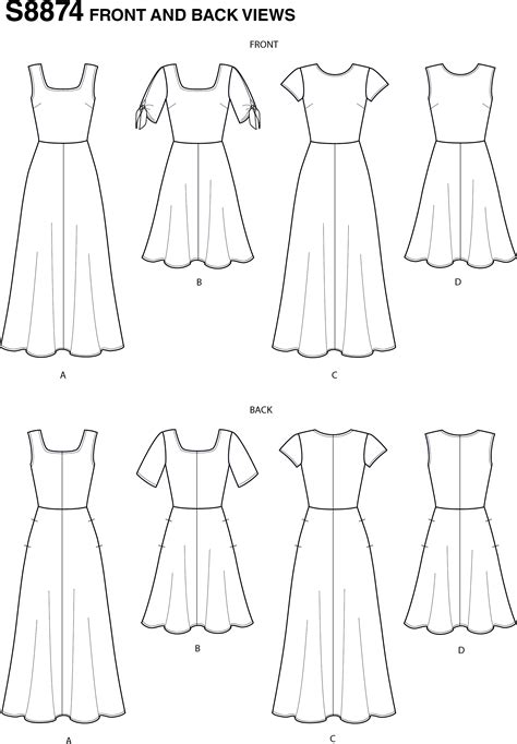 Simplicity Sewing Pattern S8874 Misses Womens Knit Dress 8874