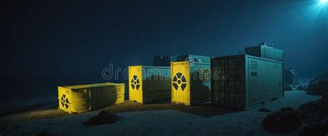 Toxic Waste Stored On The Seabed In The Deep Sea Stock Illustration Illustration Of Danger