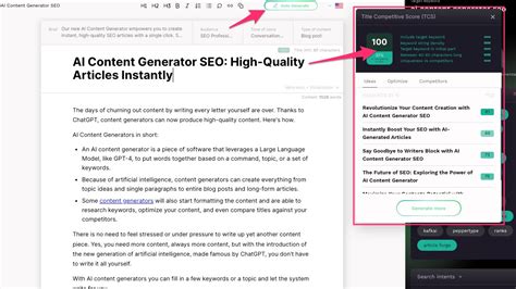 AI SEO Content Generator How It S Changing The Game For Writers