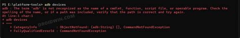 Adb Is Not Recognized As The Name Of A Cmdlet How To Fix Droidwin