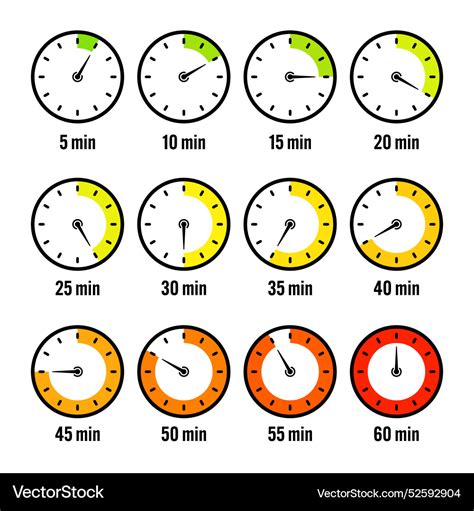 Stopwatch Icons Colorful Simple Chronometer Time Vector Image