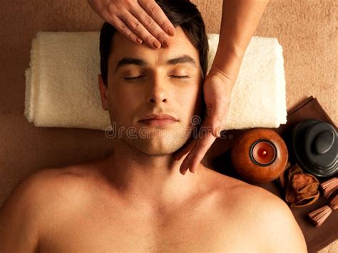 Man Having Head Massage In The Spa Salon Stock Image Image Of Lying Head 29257865