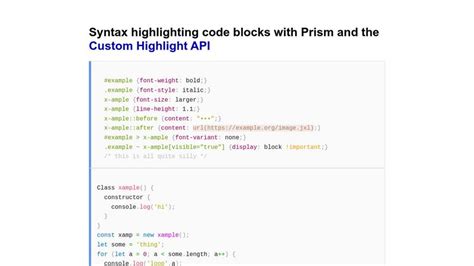 Prism And The Custom Highlight Api
