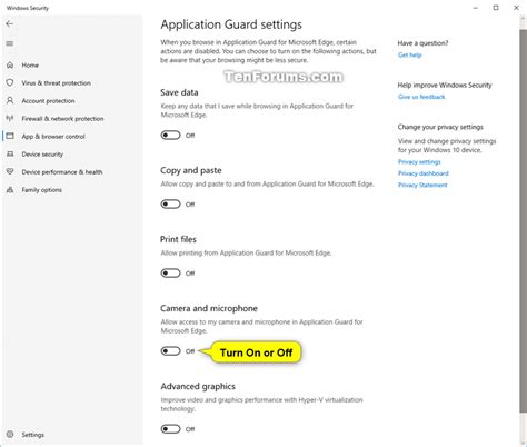 Turn On Or Off Camera And Mic In Application Guard For Microsoft Edge Tutorials