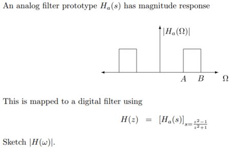 An Analog Filter Prototype Has Has Magnitude