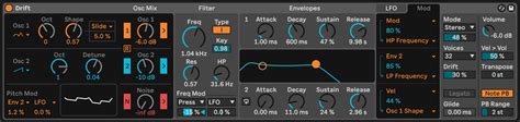 Ableton Live Drift Synthesizer