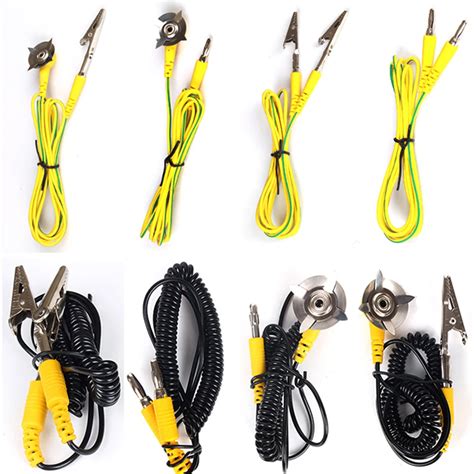 정전기 방지 접지 와이어 접지 버클 정전기 방지 패드 접지 케이블 클립 수리 작업용 접지 와이어 Esd 1 개