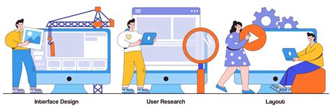 Interface Design User Research Layout Concept With Tiny People User