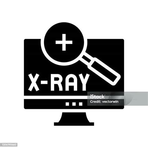 컴퓨터 화면 글리프 아이콘 벡터 일러스트레이션에 대한 엑스레이 방사선 연구 C 암 형광 투시법에 대한 스톡 벡터 아트 및 기타 이미지 C 암 형광 투시법 건강관리와