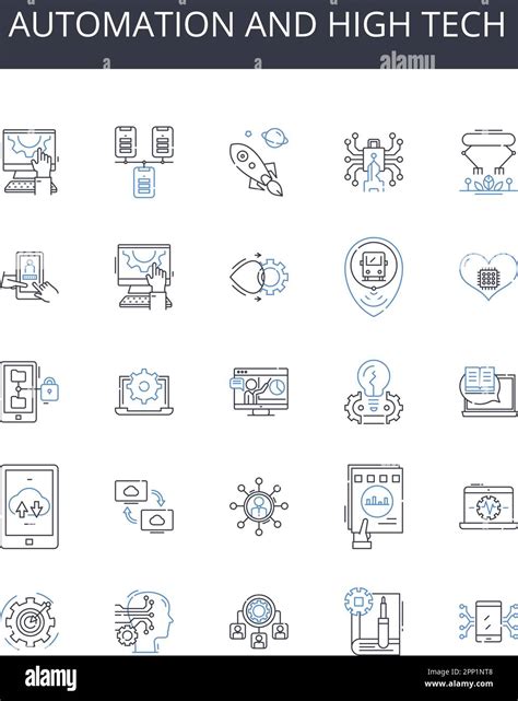 Automation And High Tech Line Icons Collection Artificial Intelligence Modern Technology