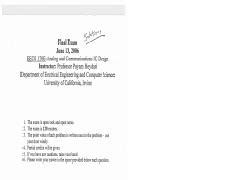 EECS170E Final2006 Solution SAW 5 Final Exam June 13 2006 EECS 170E Analog And