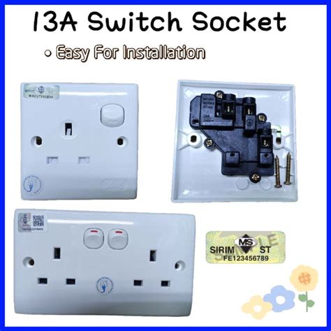 SUM Geloof 13A Switch Socket 2Gang Switch Socket 3 Pin Socket With Sirim Approved Shopee Malaysia