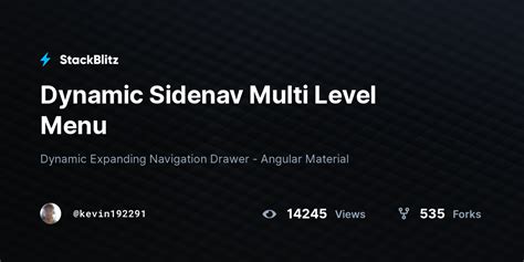 Dynamic Sidenav Multi Level Menu StackBlitz