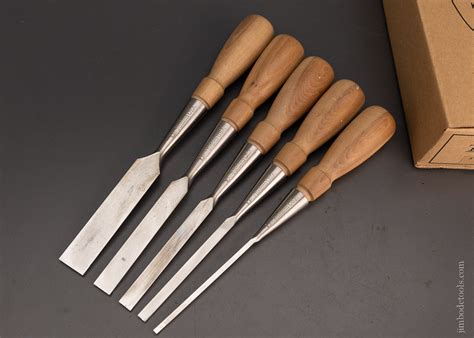 Lie Nielsen 5 Piece Bevel Edge Chisel Set Mint In Box 105576 Jim Bode Tools