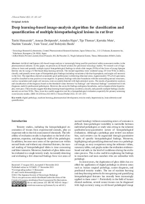 Pdf Deep Learning Based Image Analysis Algorithm For Classification And Quantification Of