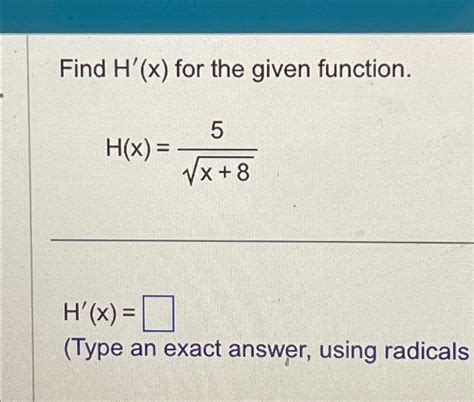 Solved Find H X For The Given Chegg Com