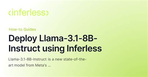 Deploy Llama 31 8b Instruct Using Inferless Inferless