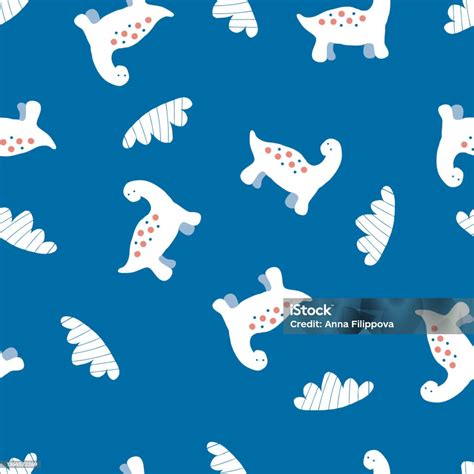 흰색 공룡과 줄무늬 구름의 손으로 그린 벡터 원활한 패턴 스크랩북 인사말 카드 포스터 섬유 및 인쇄에 적합합니다 장식과 디자인을 위한 낙서 스타일 일러스트레이션 0명에 대한