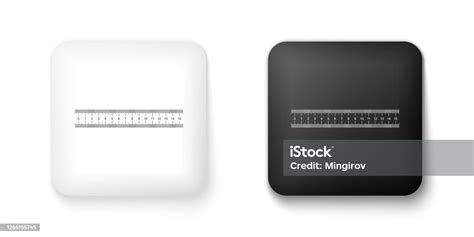 흰색 배경에 격리 된 흑백 눈금자 아이콘 스트레이트 엣지 기호입니다 정사각형 버튼입니다 벡터 3차원 형태에 대한 스톡 벡터 아트 및 기타 이미지 Istock