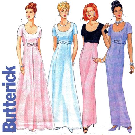 Butterick Classics 4824 1997 Evening Dresses With Fitted Bodices Women