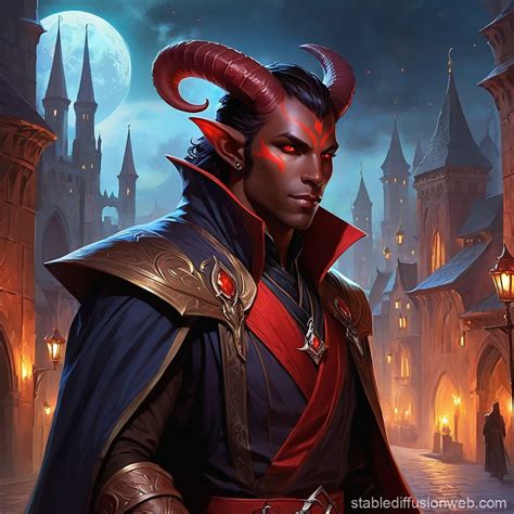 Male Tiefling Warlock Dark Skin Prompts Stable Diffusion Online