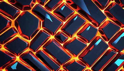 3d 기하학적 어두운 네온 불 스타일 배경 3d 어두운 불 같은 네온 사각형 배경 3d 네온 빛나는 질감 배경 인공 지능