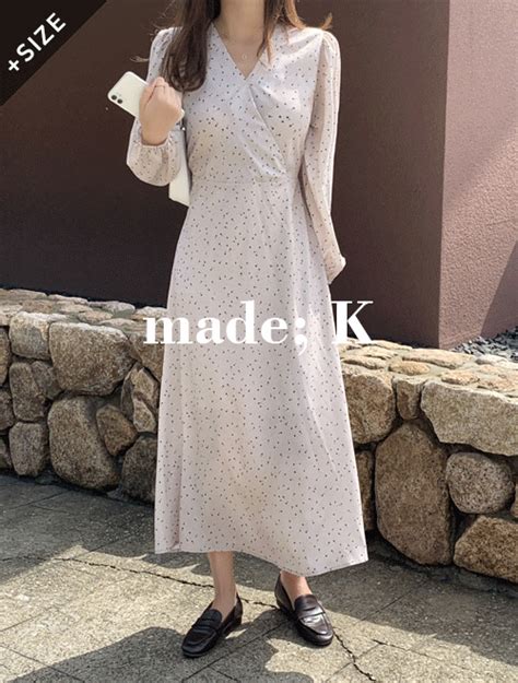 지그재그 자체제작 쉘로우 랩 셔링 롱 원피스