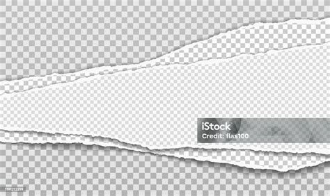 찢어진 흰색과 회색 현실적인 수평 종이 스트립부드러운 그림자의 조각은 사각형 배경에 있습니다 벡터 일러스트레이션 0명에 대한