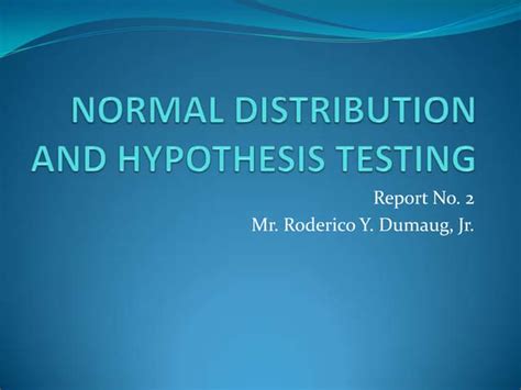 Statistics Normal Distribution Pptx