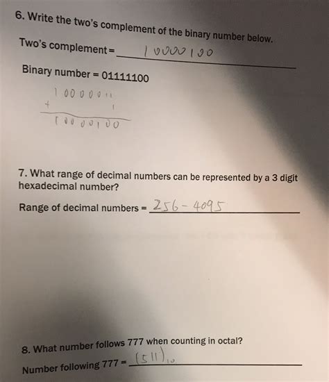 Solved 6 Write The Twos Complement Of The Binary Number