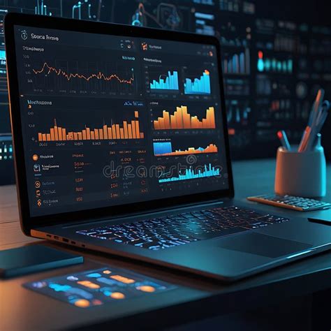 Digital Dashboard With Infographics And Statistical Reports Stock Illustration Illustration Of