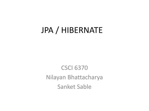 ppt jpa hibernate powerpoint presentation free download id 7005592