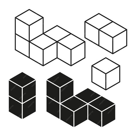 Premium Vector 3d Cube Vector Set Isometric Black And White Blocks