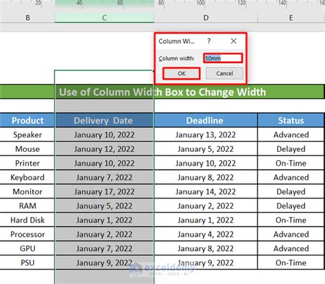How To Change The Column Width To Mm In Excel A Guideline