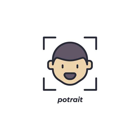 Vector Sign Potrait Symbol Is Isolated On A White Background Icon