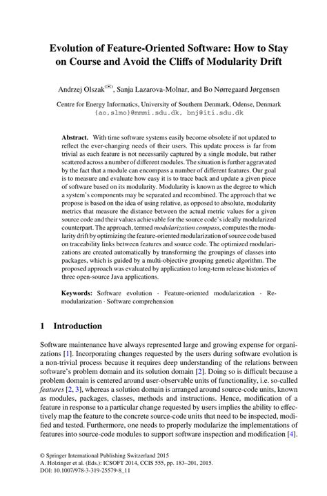 Pdf Evolution Of Feature Oriented Software How To Stay On Course And Avoid The Cliffs Of