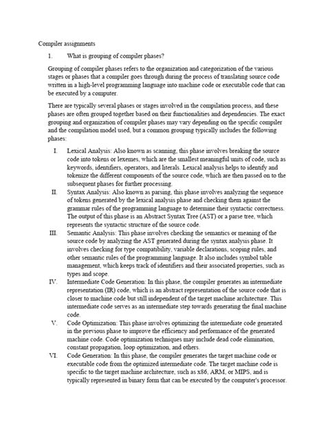 Compiler Group Assignments Pdf Parsing Compiler