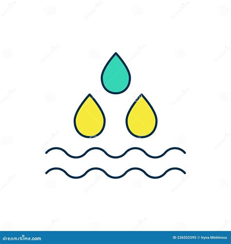 Filled Outline Water Drop Icon Isolated On White Background Vector Stock Vector Illustration