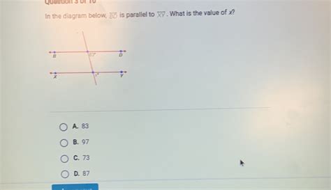 question 3 or 10 in the diagram below overline bd is parallel to