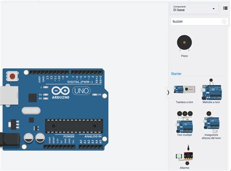 TinkerCAD Circuit Buzzer Con Arduino Elettronica Open Source