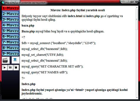 Php Va Mysql Da Sayt Yaratish Usuli Electron Darslik